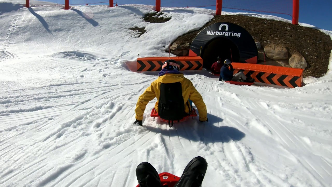 Hilarious Sled Run Three Valleys - YouTube