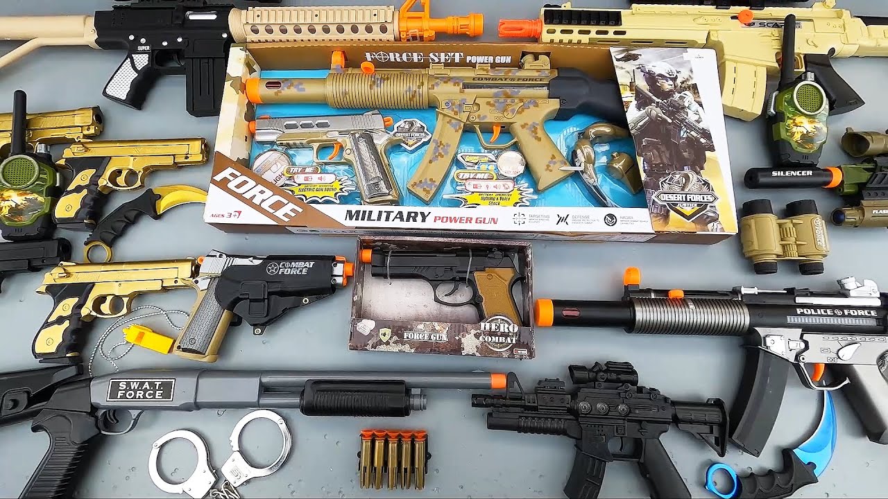 Combat Military and Swat Force Toy Weapon Set - New Machine Gun Rifle ...