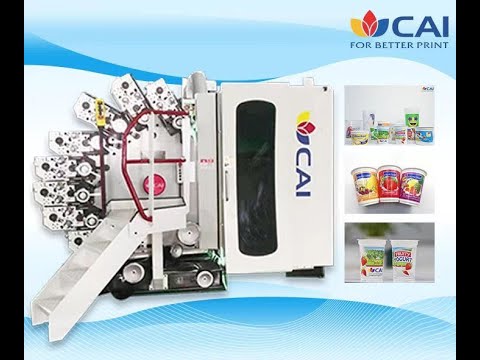 8 colors Dry Offset Yogurt Cup printing Machine - YouTube