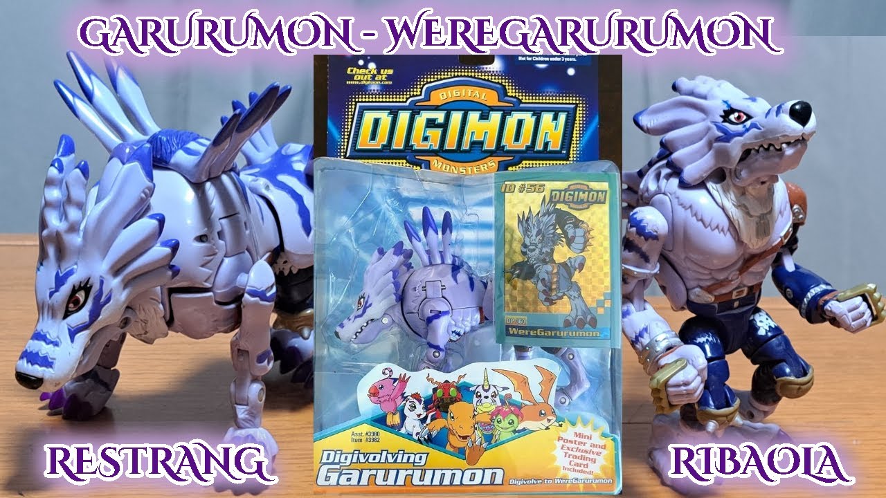 Garurumon digivolving to Weregarurumon line 6" inch Digivolve review ...