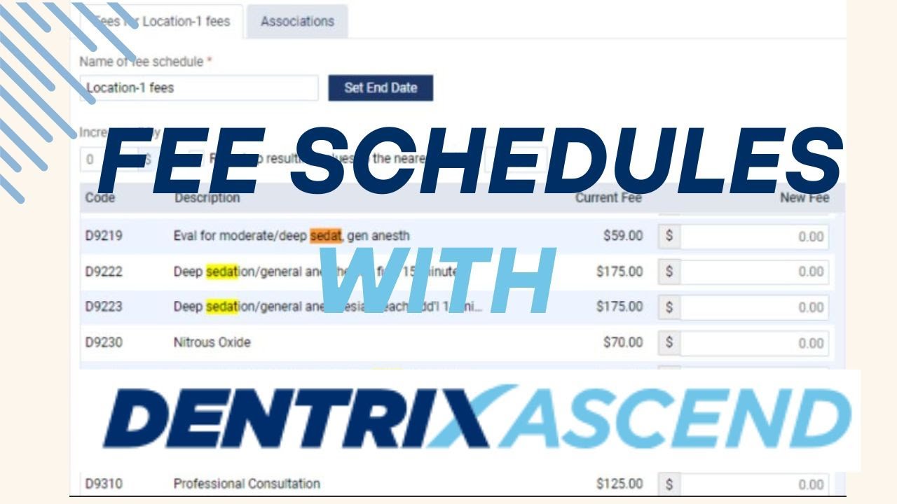 📊 How to Create Fee Schedules in Dentrix Ascend | Step-by-Step Tutorial ...
