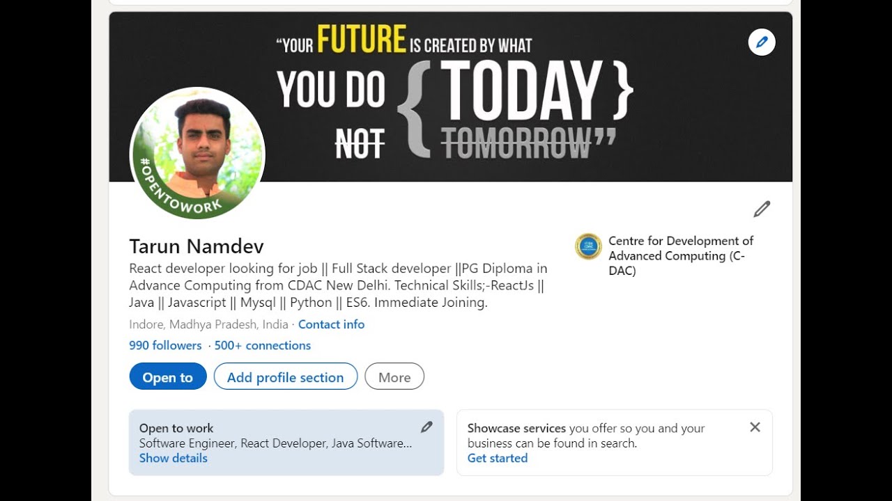 Tarun Namdev Cdac New Delhi Project Youtube