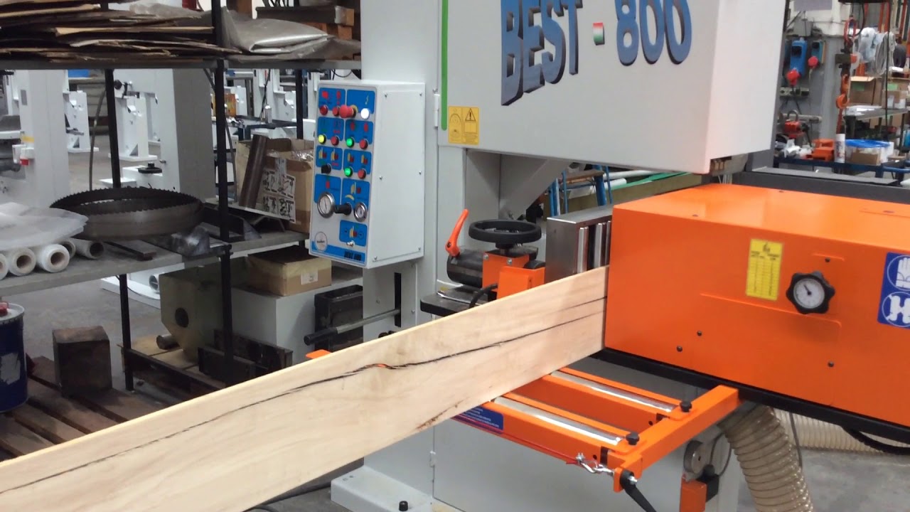 Meber segatrici Best 800 taglio con refendino R3 - YouTube