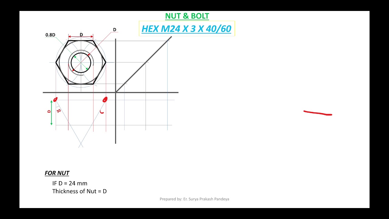ASSEMBLY DRAWING || NUT, BOLT & STUD - YouTube