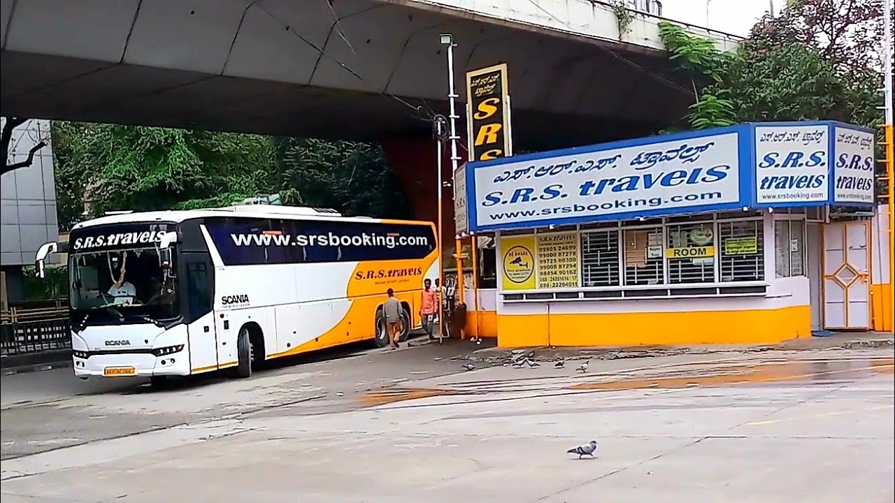 SRS SCANIA MULTI AXLE ENTERING SRS BUS STOP BANGALORE - YouTube