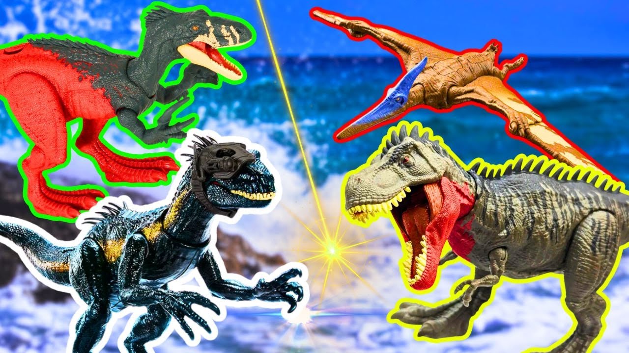 Jurassic world Line up: Indominus Rex, Triceratops, Extreme Damage T ...