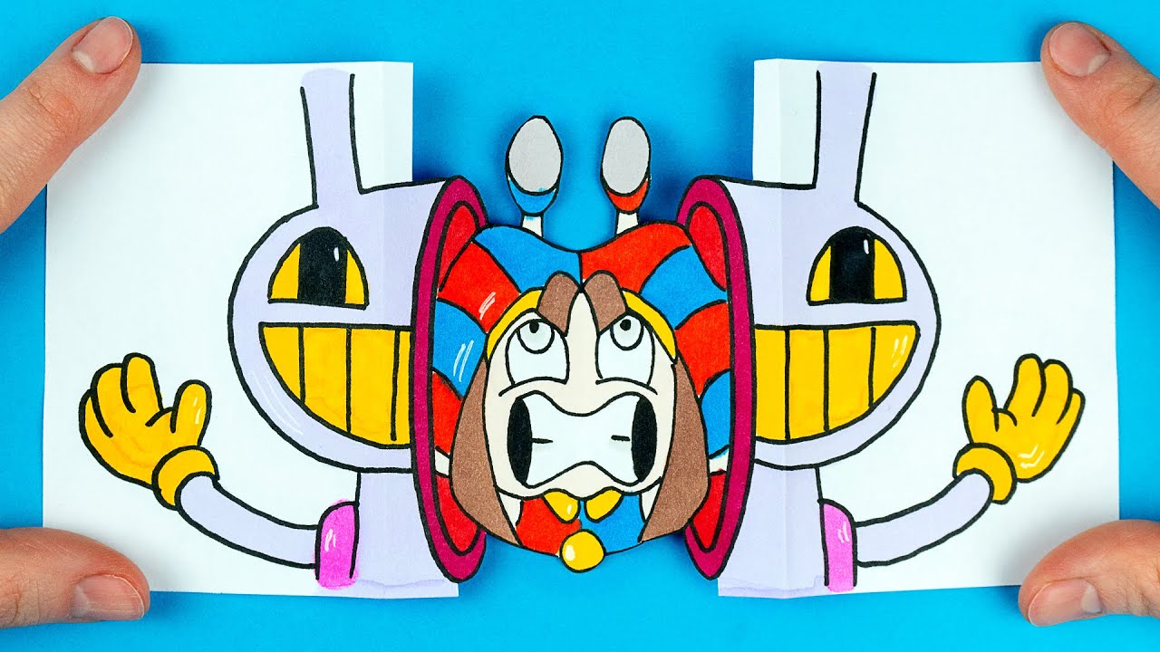 Paper Craft Drawing JAX & POMNI from The Amazing Digital Circus - YouTube