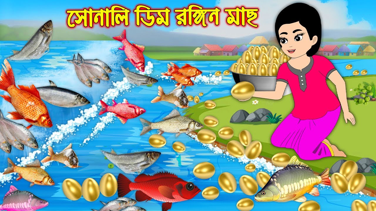 সোনালী ডিম রঙ্গিন মাছ | Sonali Dim Rongin Mach | Bangla Cartoon ...