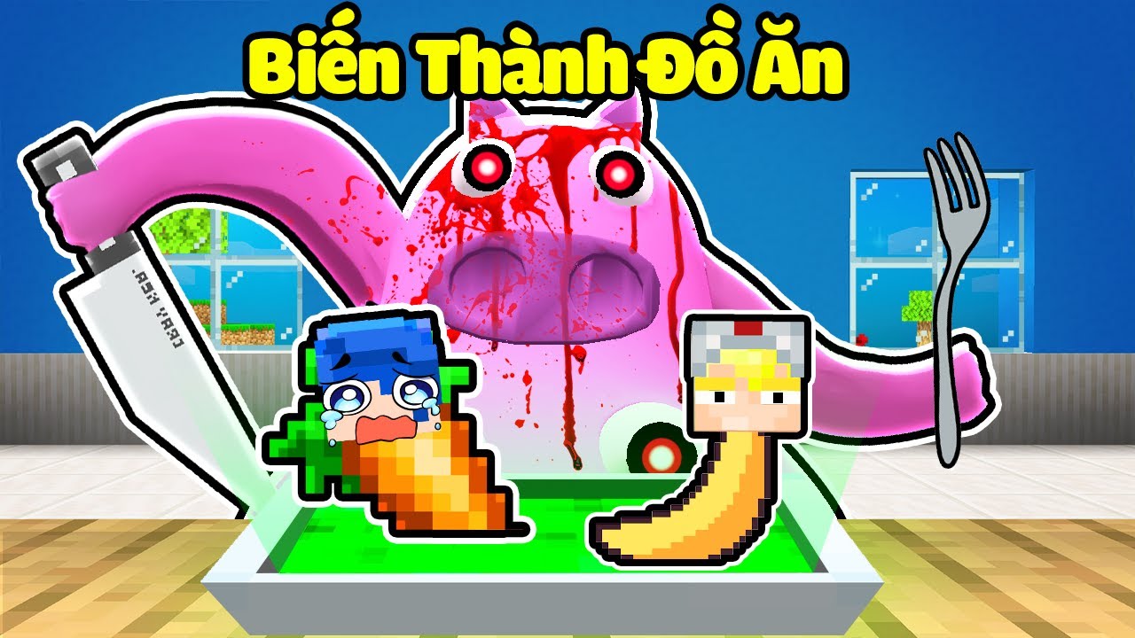 HUY NOOB BỊ BIẾN THÀNH ĐỒ ĂN CỦA CHEF PIGSTER TRONG MINECRAFT 🍔🍴 - YouTube