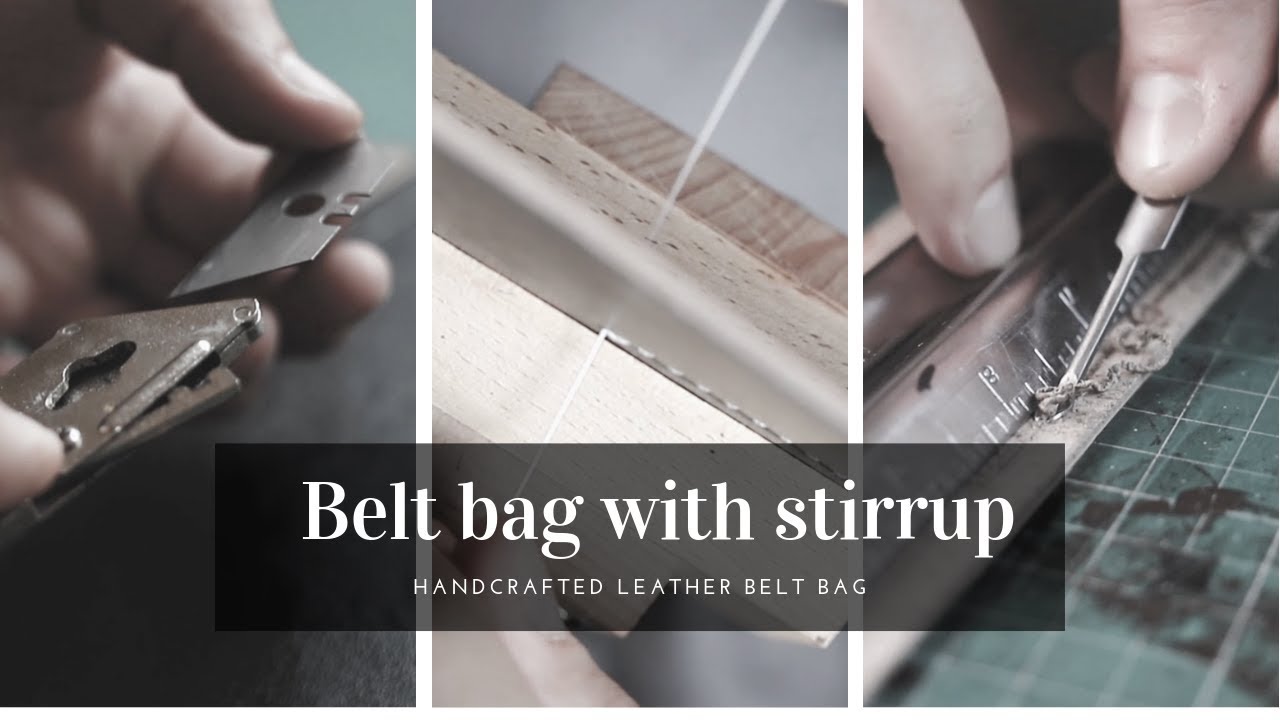 Leather crafts | Handmade belt bag with mini stirrup | Crafts - YouTube