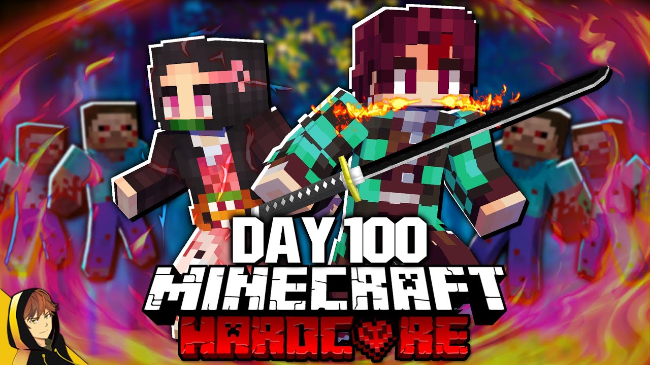 Surviving 100 Days as Demon & Slayer in Duo Hardcore Minecraft... Here ...