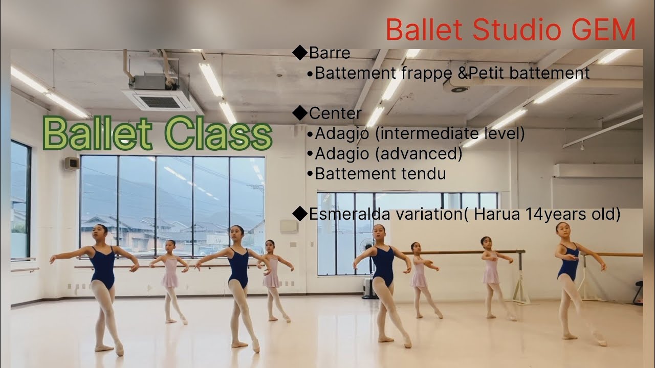 Ballet Class / Battement frappe, Adagio, Battement tendu, Esmeralda variation - YouTube