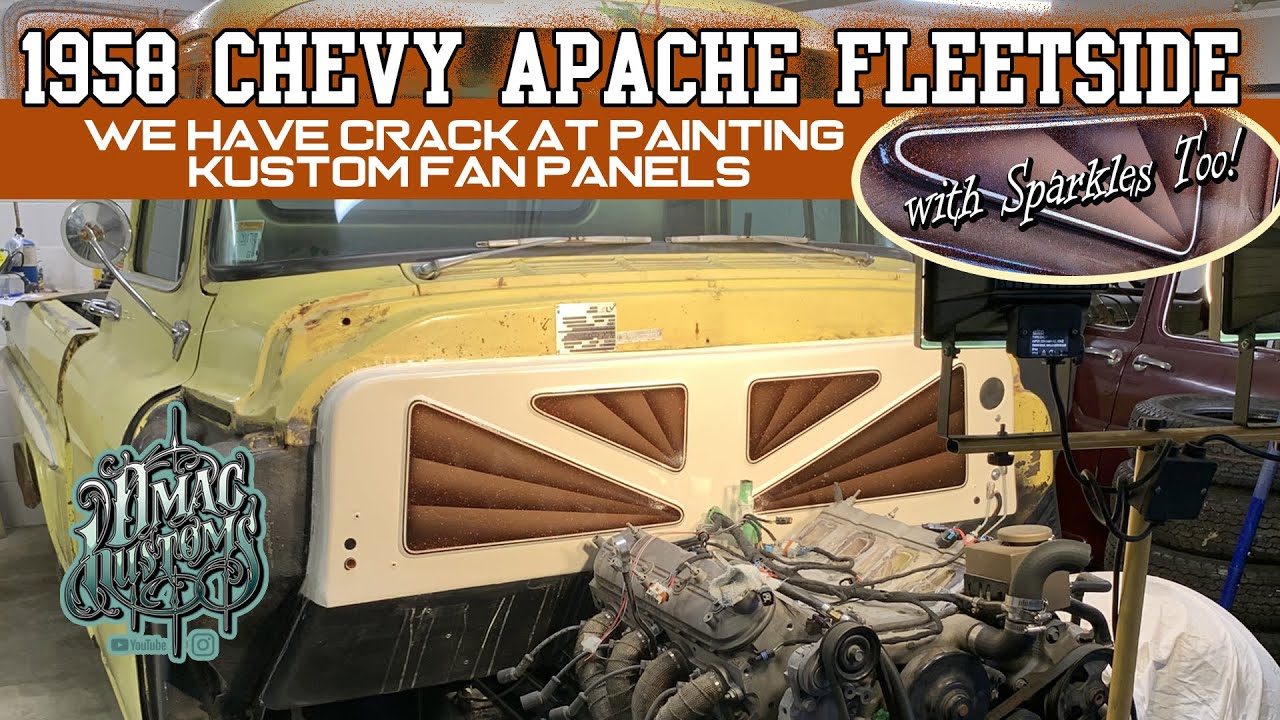 58 Chevy Apache Fleetside gets some Kustom Flaked Airbrush Firewall ...
