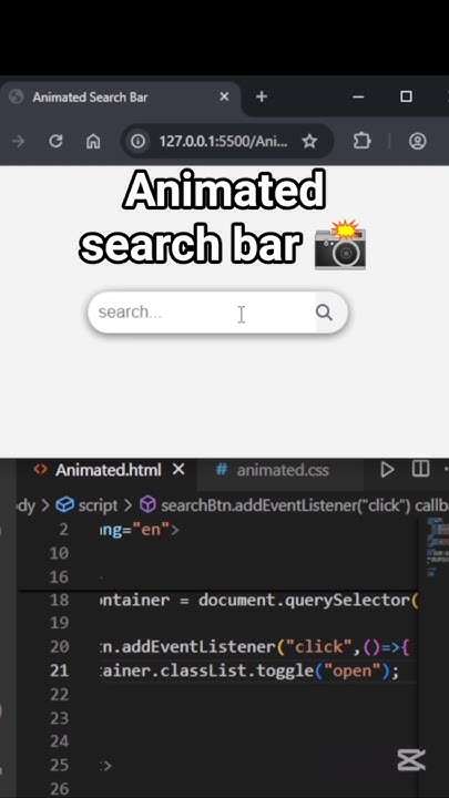How to Create Animated Search Bar Using HTML • CSS • JAVASCRIPT #shorts #youtubeshorts #animated ...