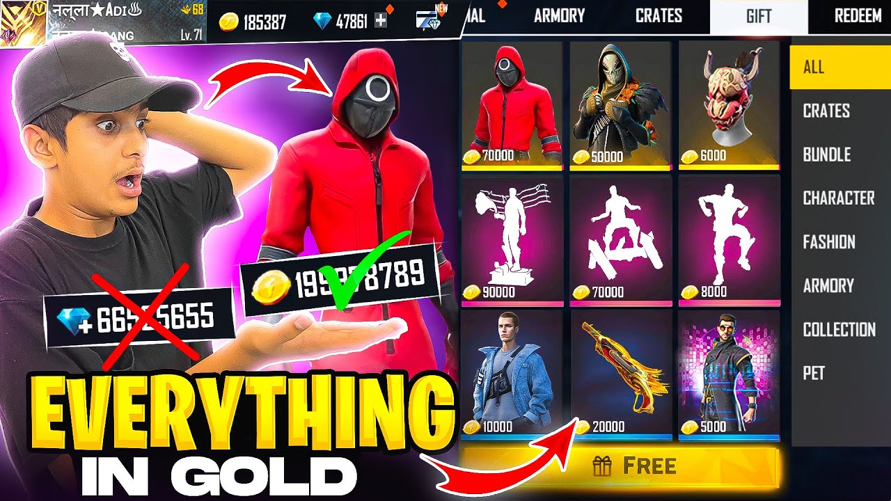 Free Fire Gold Store 😍 New Bundles,Gun Skins & New Emotes 😱 Noob To Pro ...