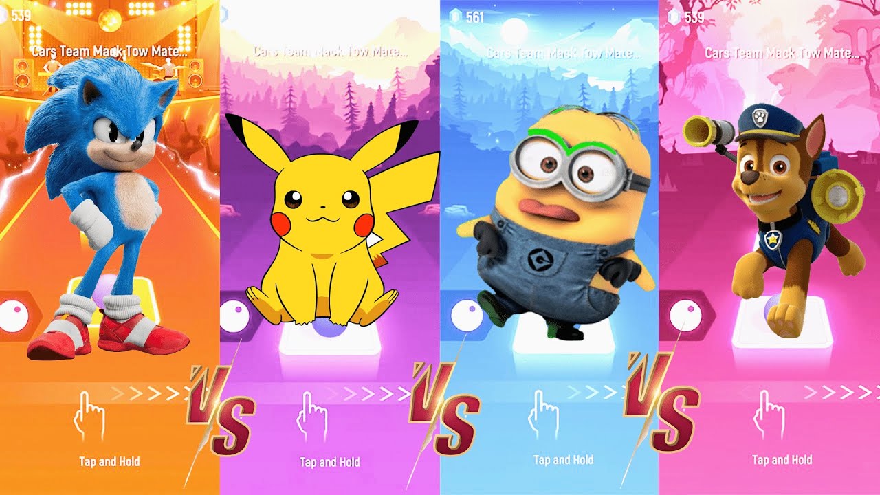 Fun Minions vs Pikachu SHAKIRA WAKA WAKA vs Minion vs PAW Patrol -Tiles ...