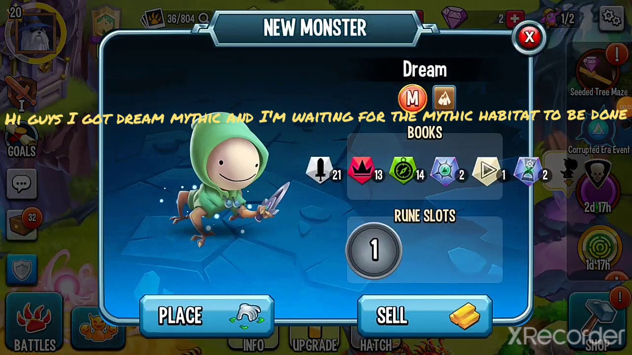 Got Dream From Breeding Firekong And Greenasaur (Monster Legends) - YouTube