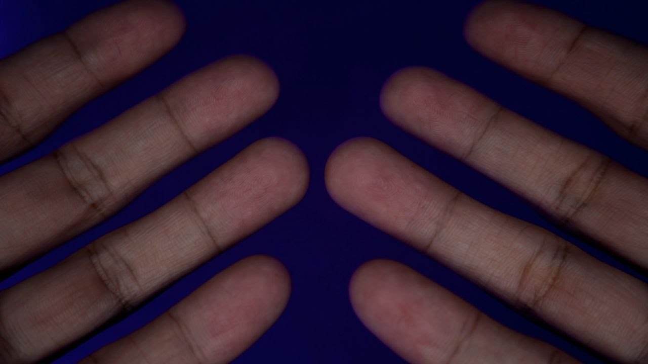 ASMR Hand movements and face touching with relaxing wave sounds - YouTube