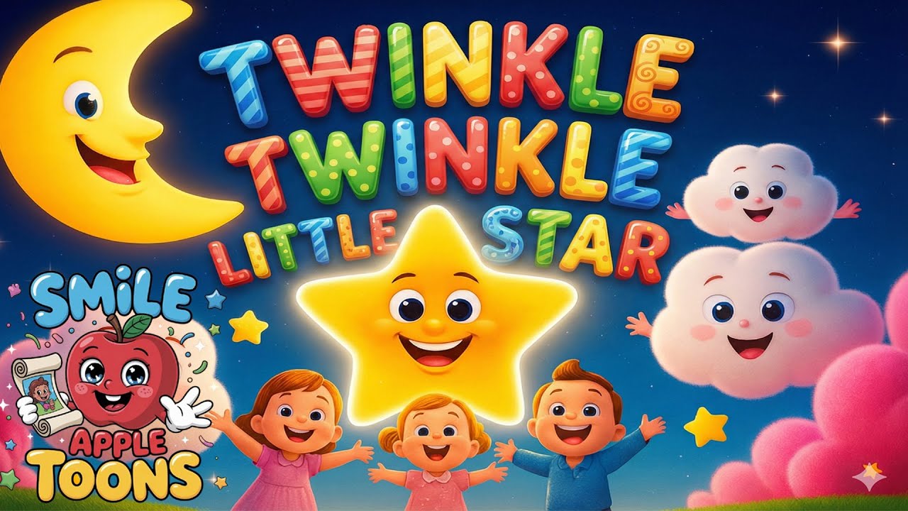 Twinkle Twinkle Little Star 🌟 | @ Smile Apple Toons | Cute 3D Kids Song ...