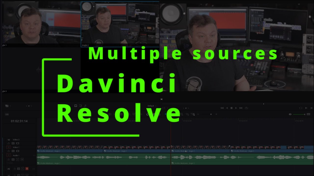Davinci resolve, combining multiple video and audio sources. - YouTube