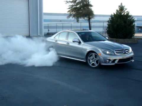 My Mercedes C63 Burnout drift - YouTube