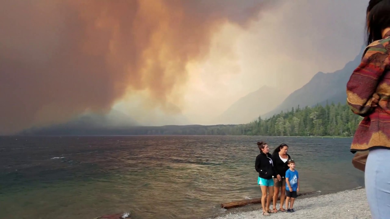 Massive Fire in Glacier National Park - Howe Ridge Fire from Lake ...