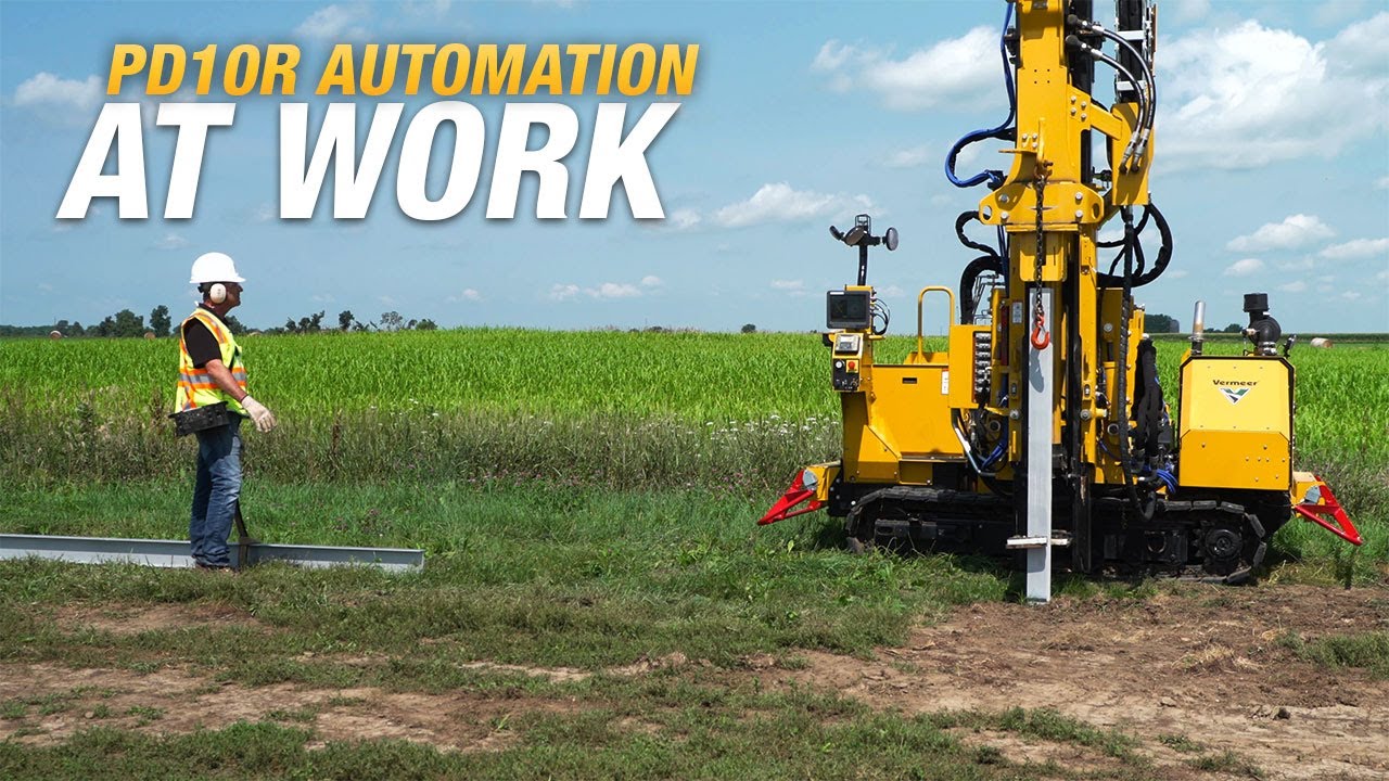 The PD10R pile driver with automation in action - YouTube