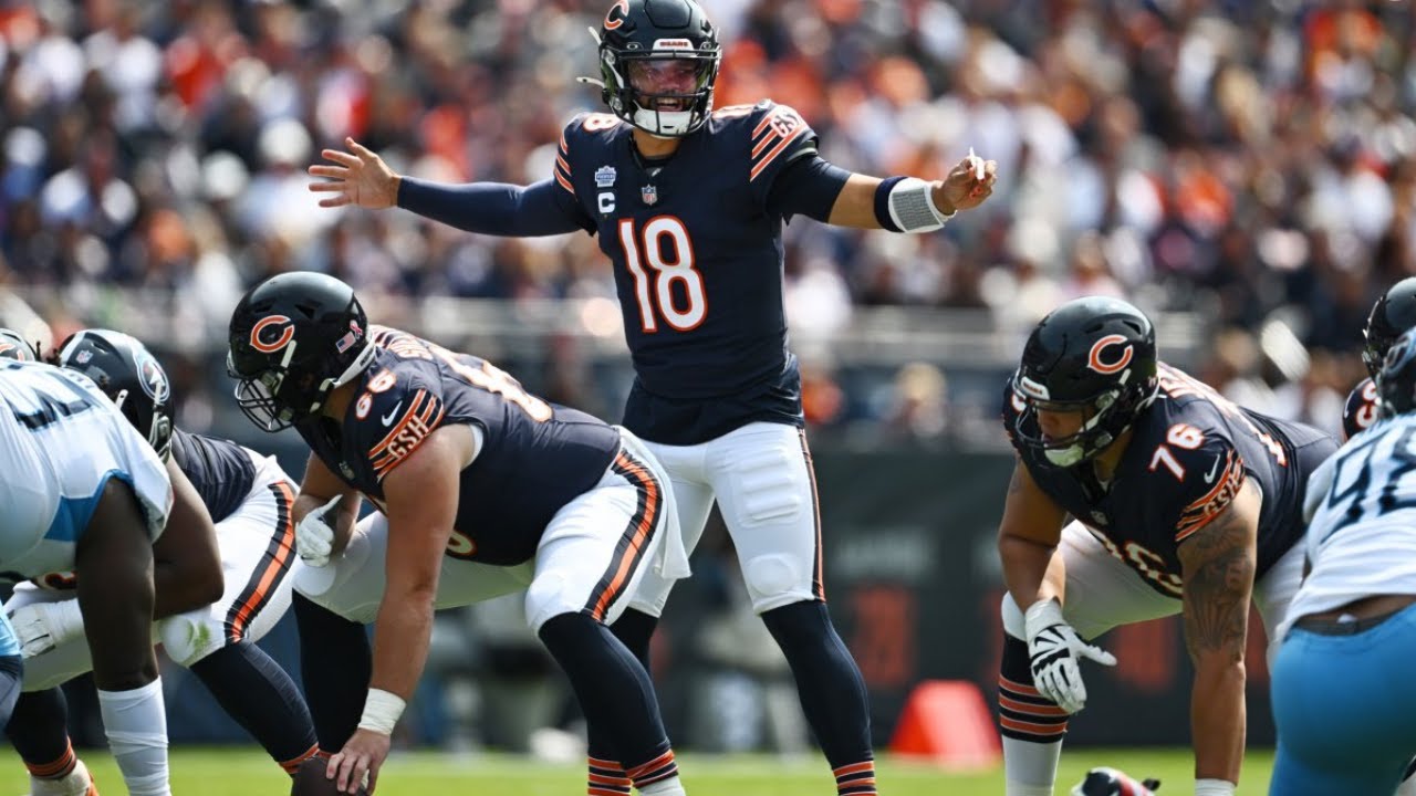 Caleb Williams 1st NFL Game Every Drop-back, Pass and Run Chicago Bears ...