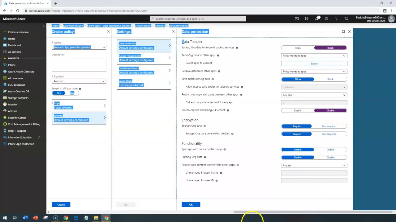 Client apps Android App protection policies - Microsoft Intune Training ...
