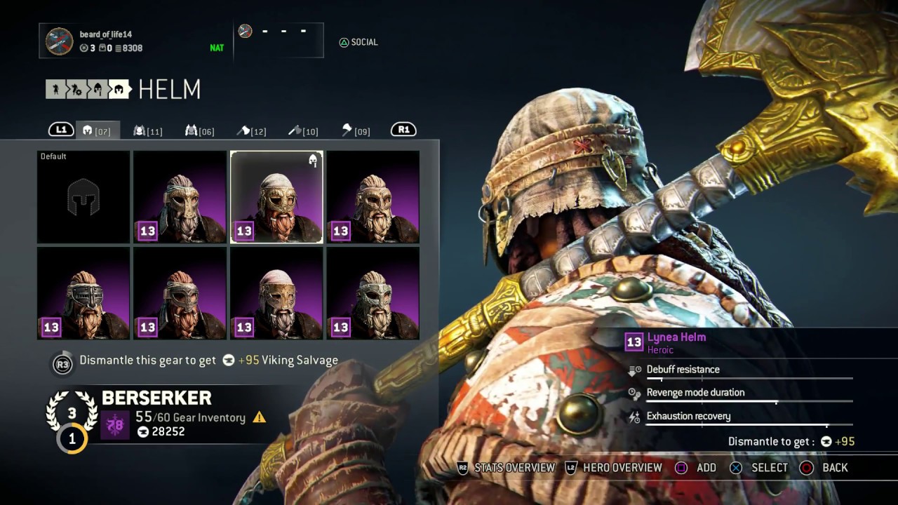 For Honor - Berserker Heroic Armor Set - Lynea - Helm, Chest, and Arms ...