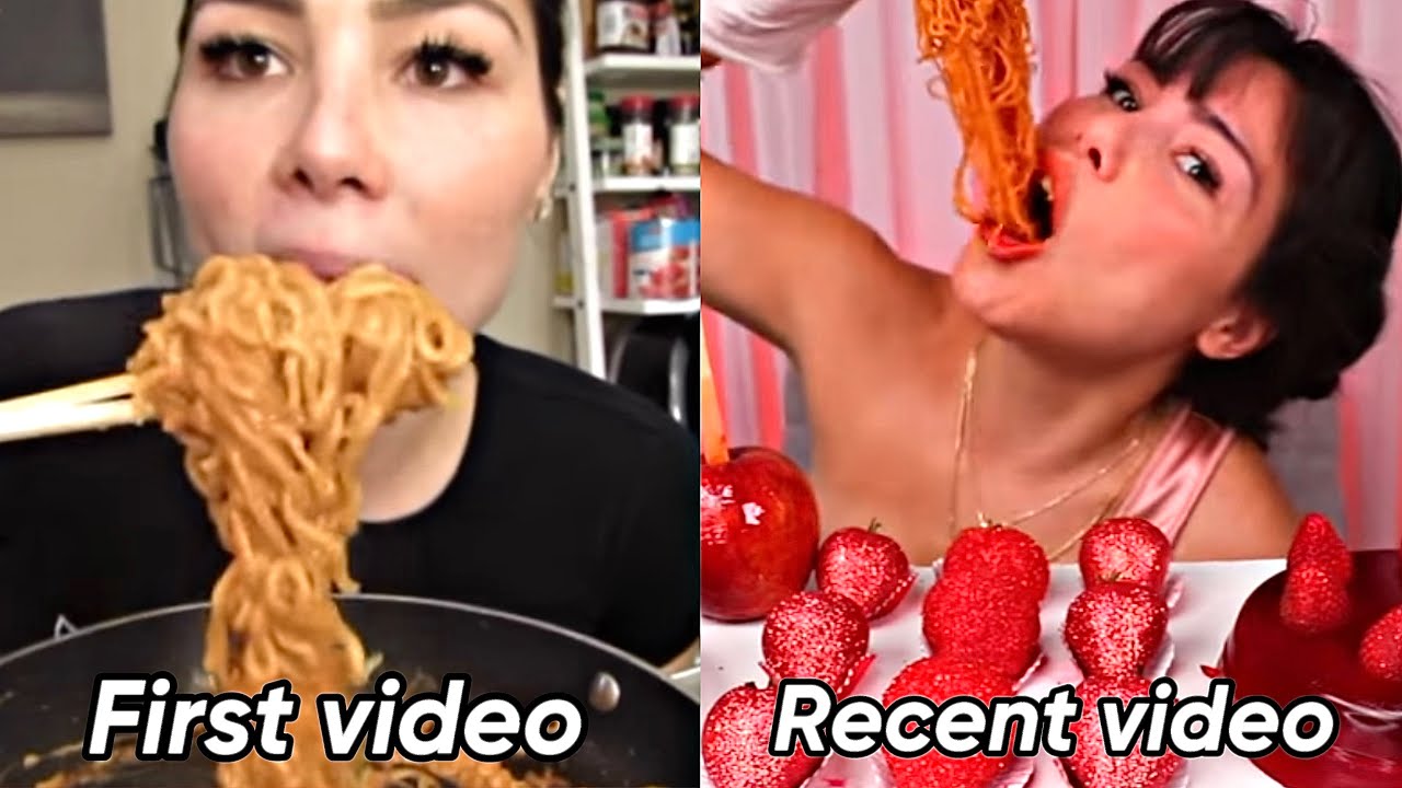 Mukbangers First vs. Recent video (part 2) - YouTube