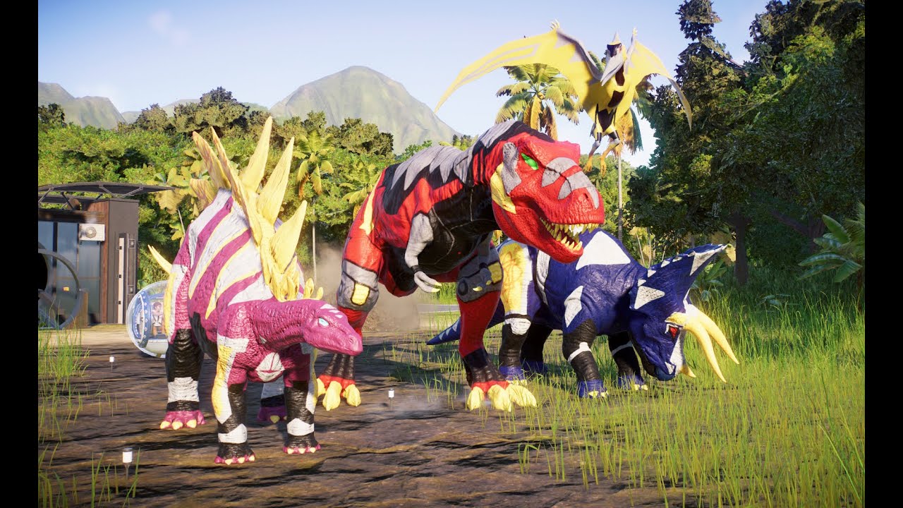Power Rangers Dino Thunder Zords in Jurassic World Evolution - YouTube