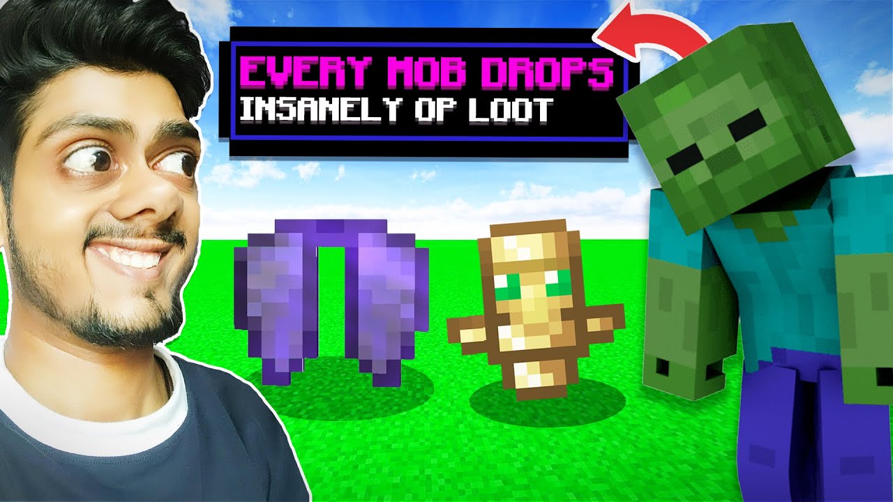 Minecraft, But Every Mob Drop Op Loot....... - YouTube