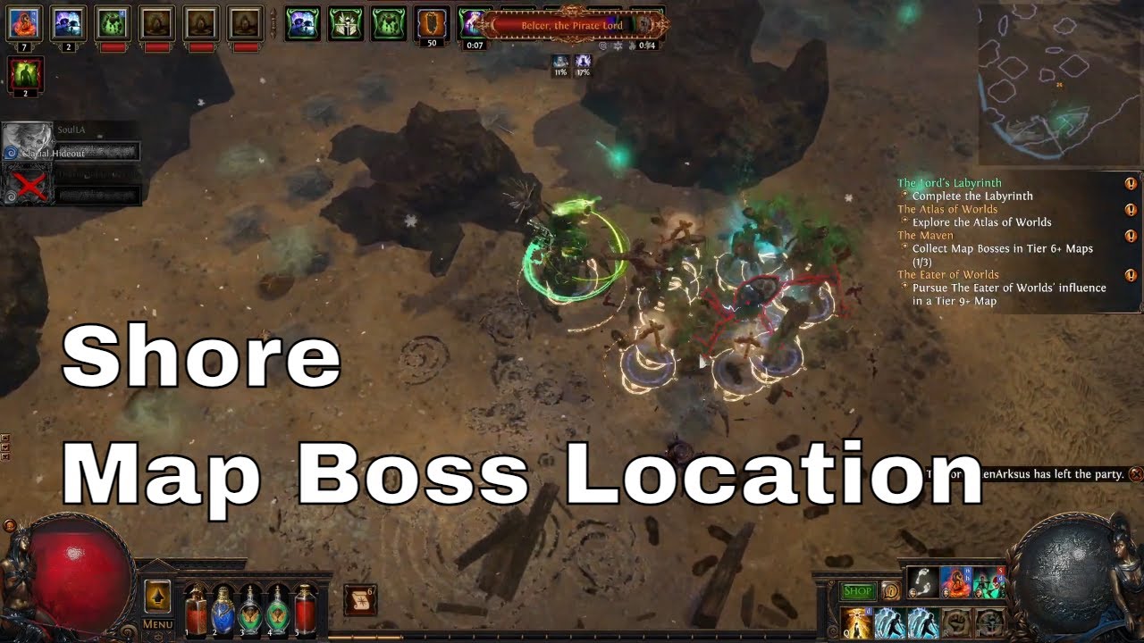 Where to Find the Map Boss on Shore in Path of Exile - YouTube