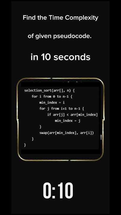 Find the Time Complexity of Pseudocode in Seconds! 🕒| LVS Logics | #shorts - YouTube