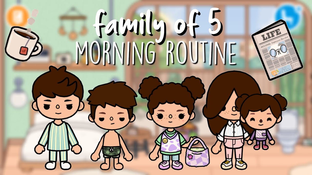 Family of 5 Morning Routine - Team Toca - YouTube