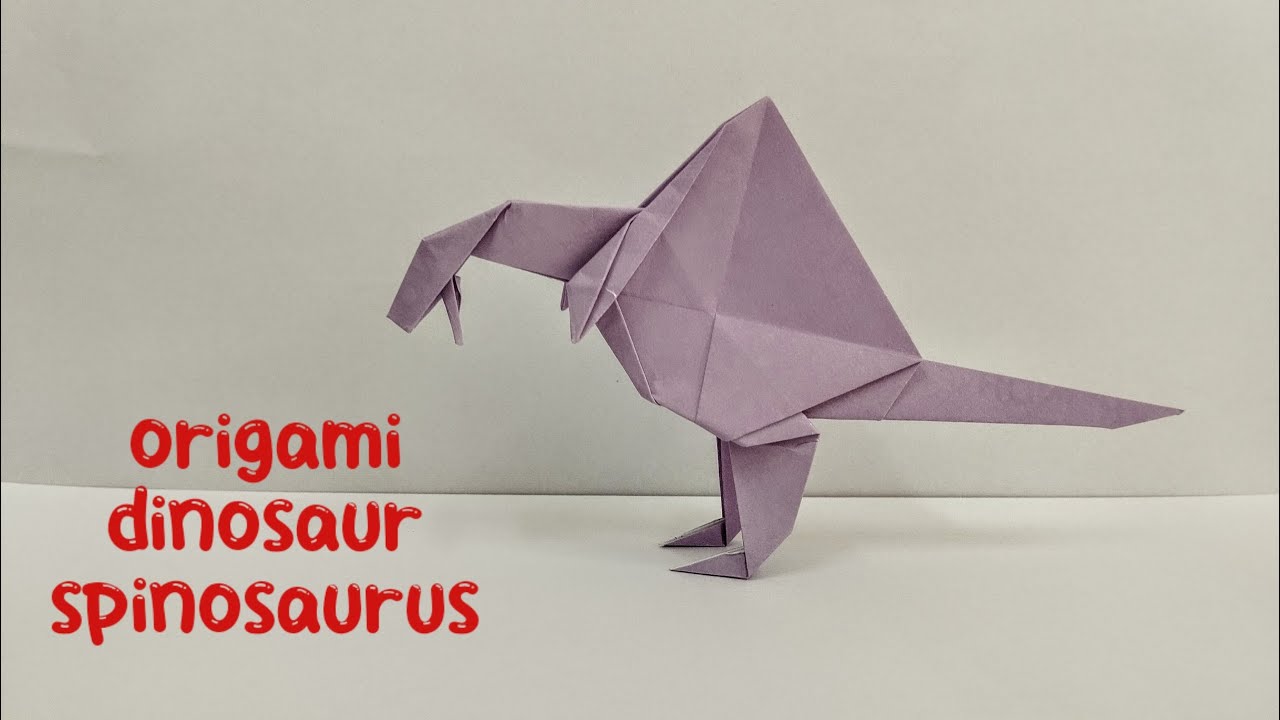 How to Fold an Origami Dinosaur Spinosaurus | Easy Paper Dinosaur ...