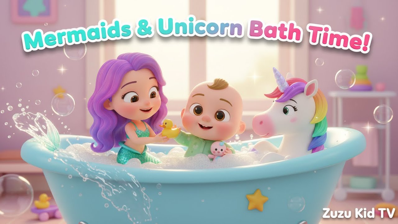Mermaids and Unicorn Bath Time – Magical Toddler Bath & Playful Nursery ...