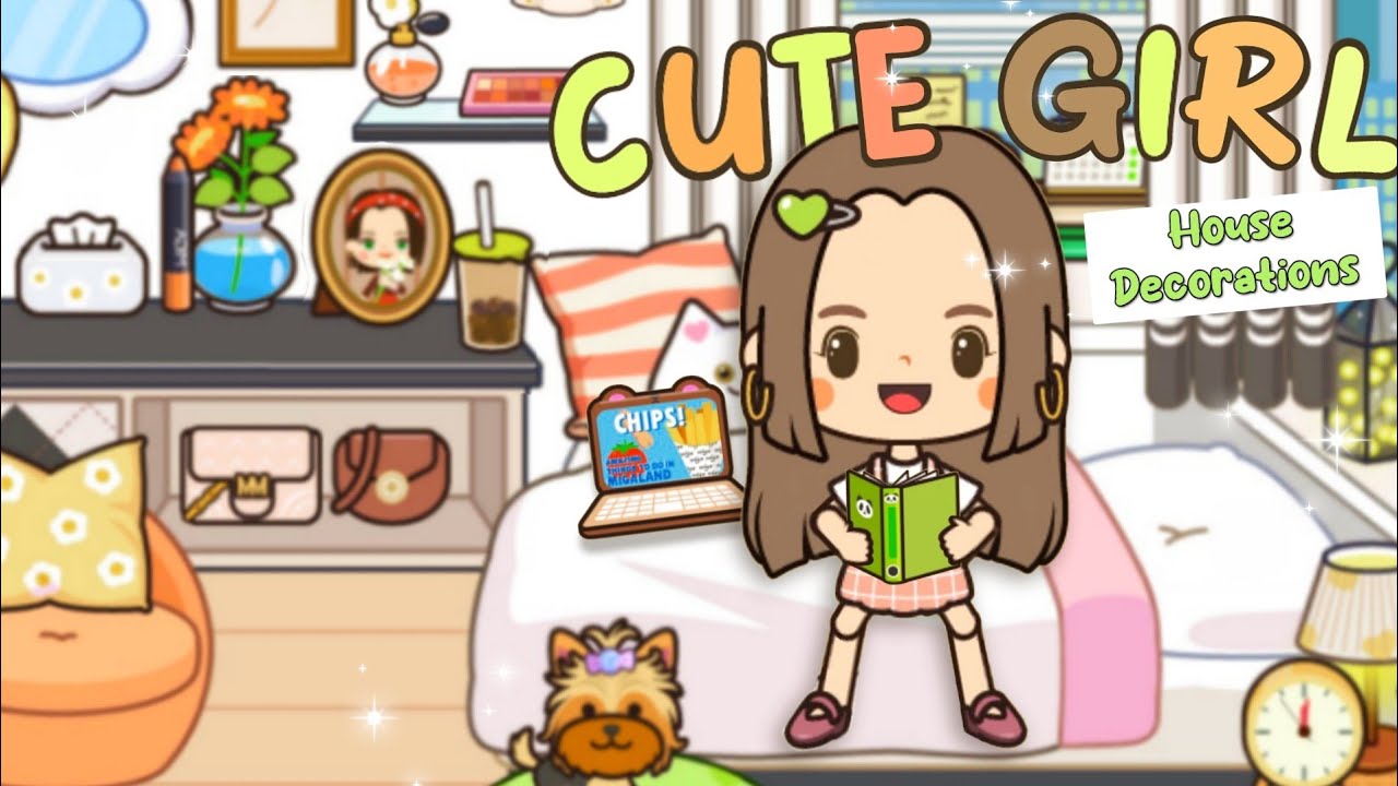 Miga world|AESTHETIC BUILD CUTE GIRL HOUSE DECORATIONS 🏡🍊🧸| Miga town ...