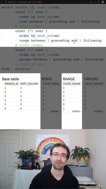 Window functions ORDER BY PRECEDING & FOLLOWING - SQL in 60 seconds # ...