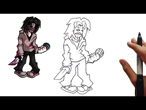 Drawing Jeff the Killer Friday Night Funkin' Trepidation 1.5 FULL WEEK ...