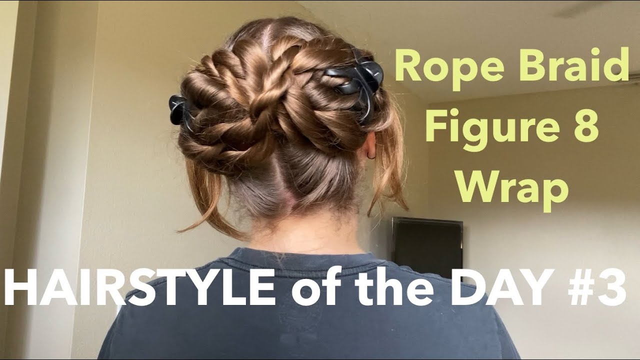 HOTD #3 - Easy Updo for Long Hair: Rope Braided Figure 8 Wrap - YouTube