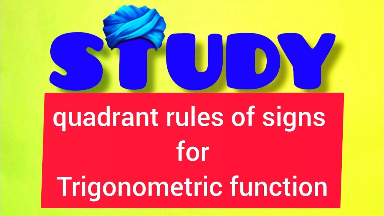 trigonometry quadrant rule | quadrant rule of sign - YouTube