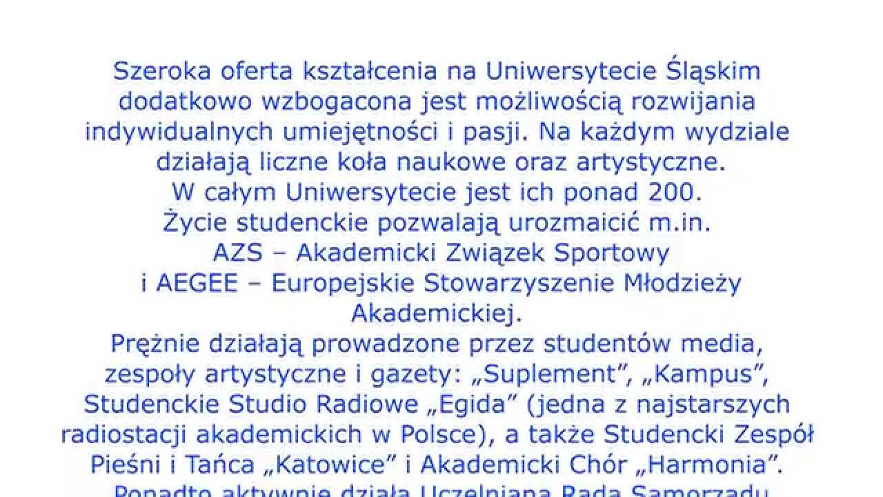 Uniwersytet Śląski, studia Katowice - poleca Study4u.eu - YouTube