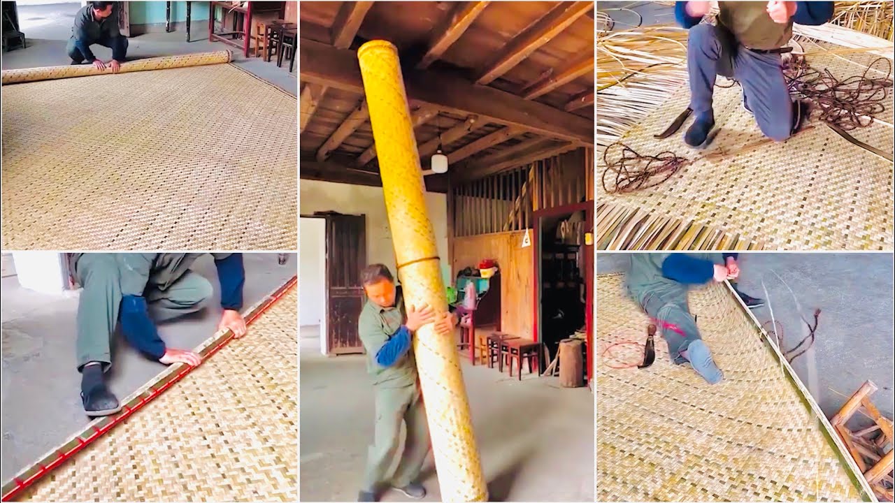Making Large Bamboo Mat - Satisfying Skills - YouTube
