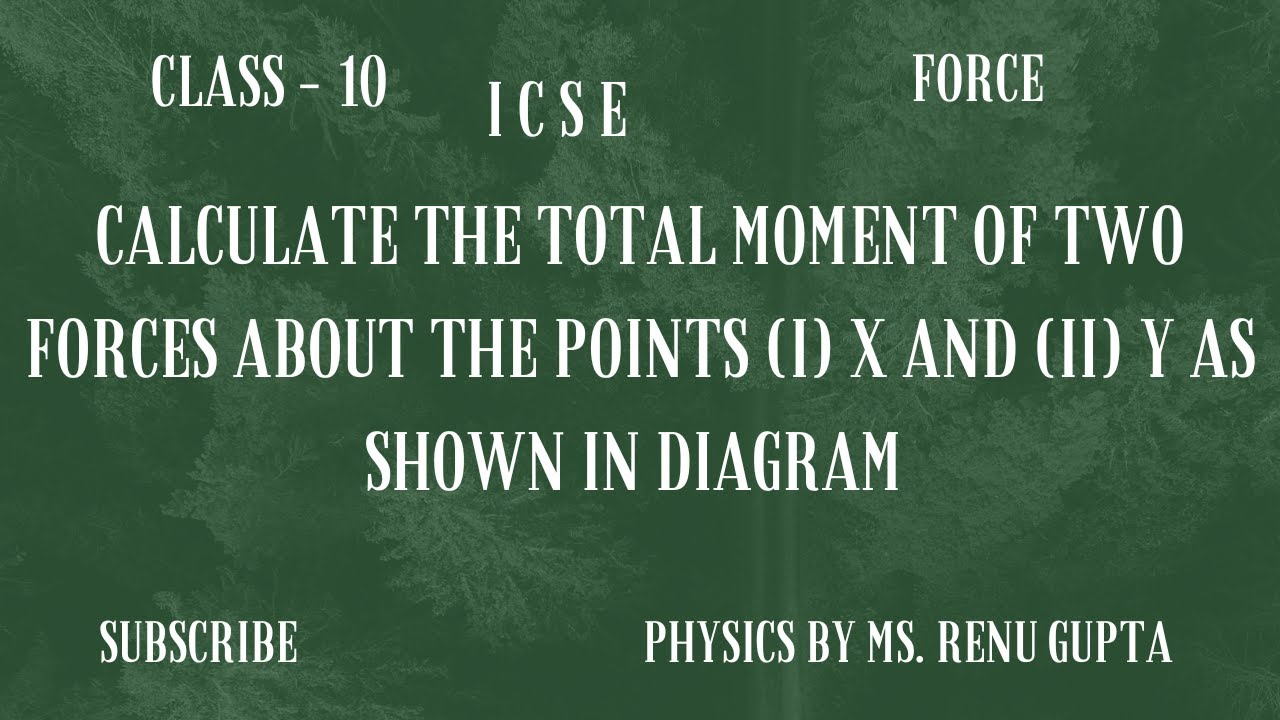 Class10 Physics ICSE || Force || Calculate total moment of 2 forces ...