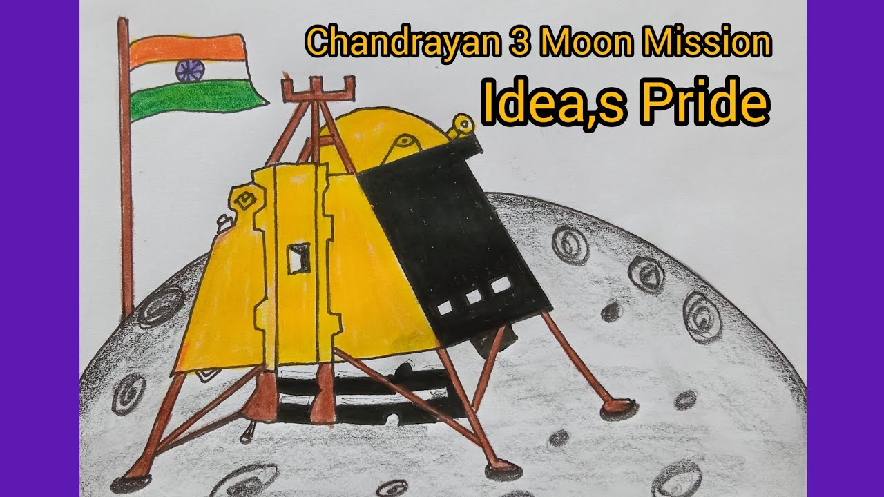 How to draw Satellite ||Satellite Drawing||Chandrayan 3 Moon Mission ...