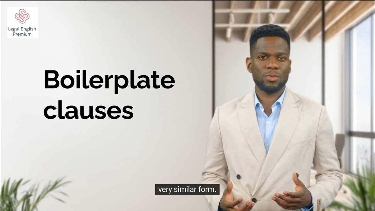 BOILERPLATE CLAUSES IN CONTRACTS - YouTube