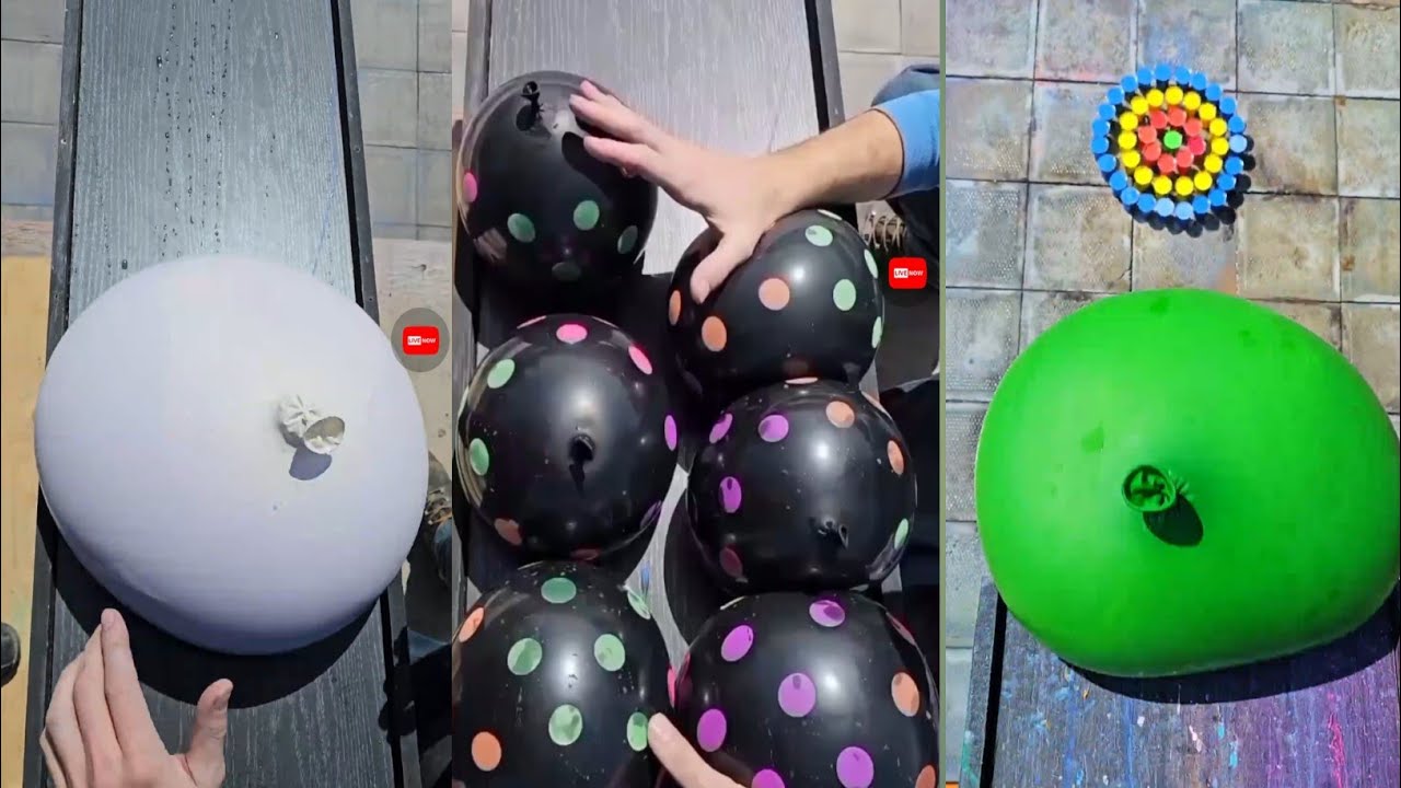 🎈Breaking Colourful Water Balloons | Balloons Drop From Roof 💥 - YouTube