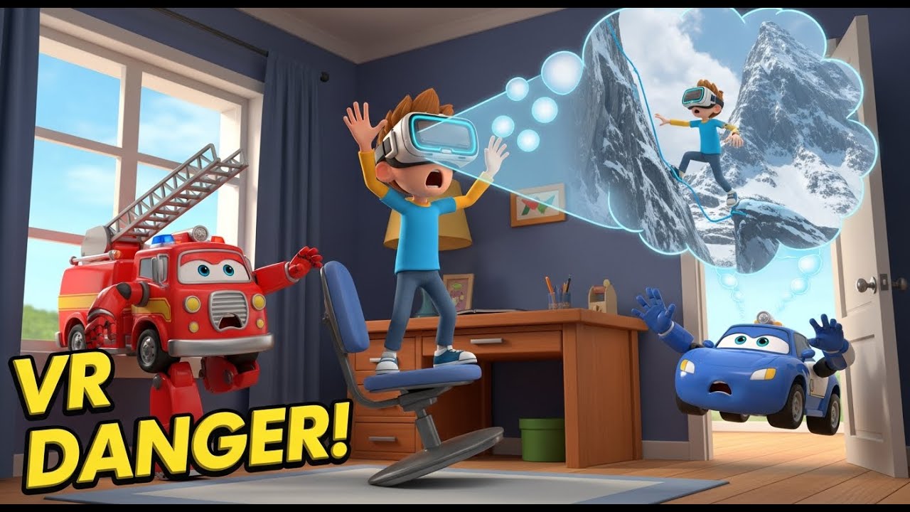 VR Danger! 🎮 Kevin Falls While Gaming! | Robocar Poli | Kids Safety ...